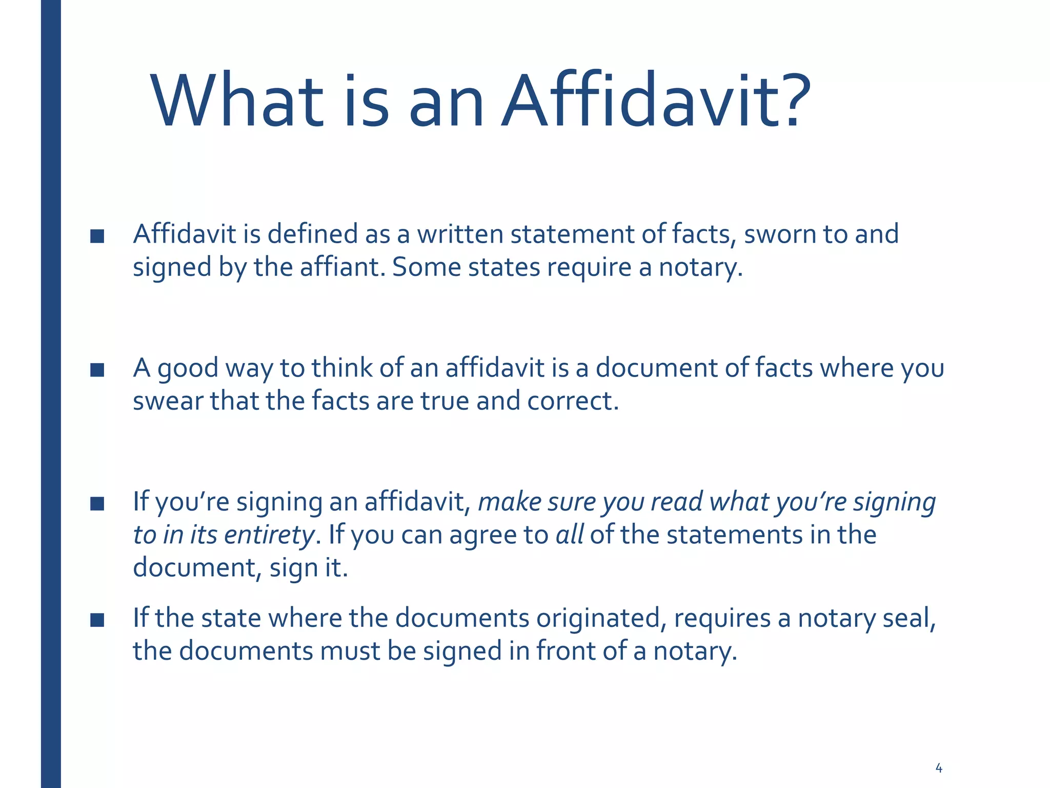 Creating Bulletproof Affidavits | PPTX | Legal Services Industry ...