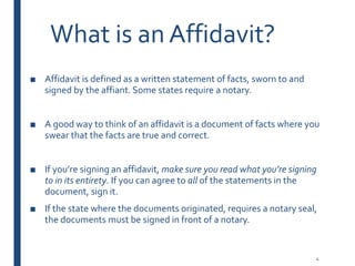 Creating Bulletproof Affidavits | PPTX | Legal Services Industry ...