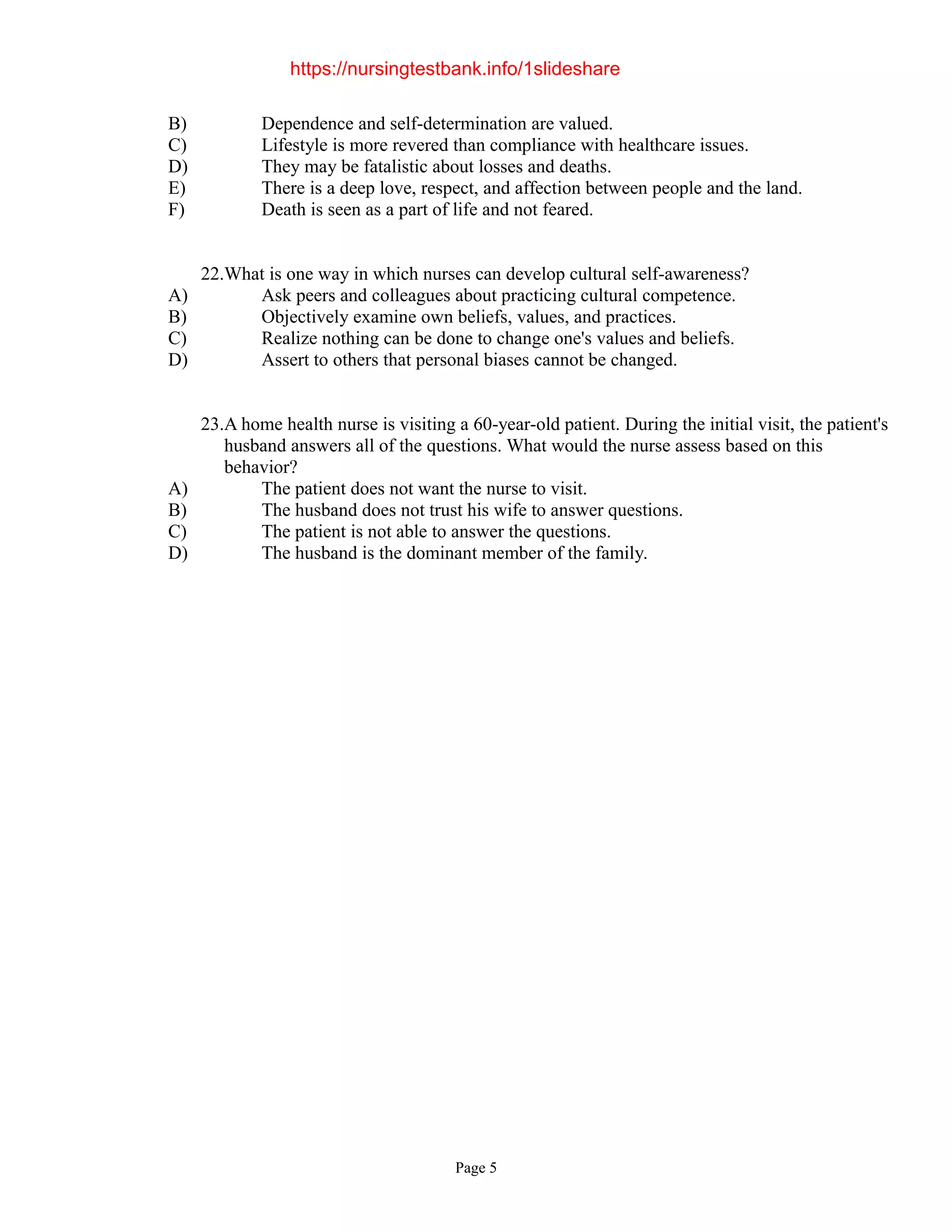 Fundamental of nursing review questions | PDF
