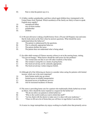 Fundamental of nursing review questions | PDF