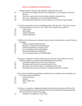 Fundamental of nursing review questions | PDF | Eldercare | Family and Relationships