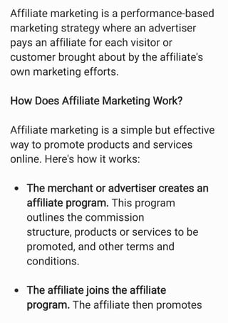 Affiliate marketing step by step guide | PDF
