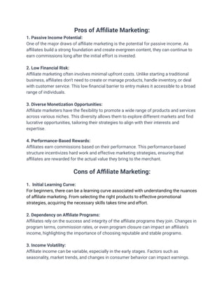 Unlocking the Success of Affiliate Marketing | PDF