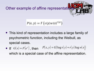 Affine representations in psychophysics and the near miss to weber’s ...