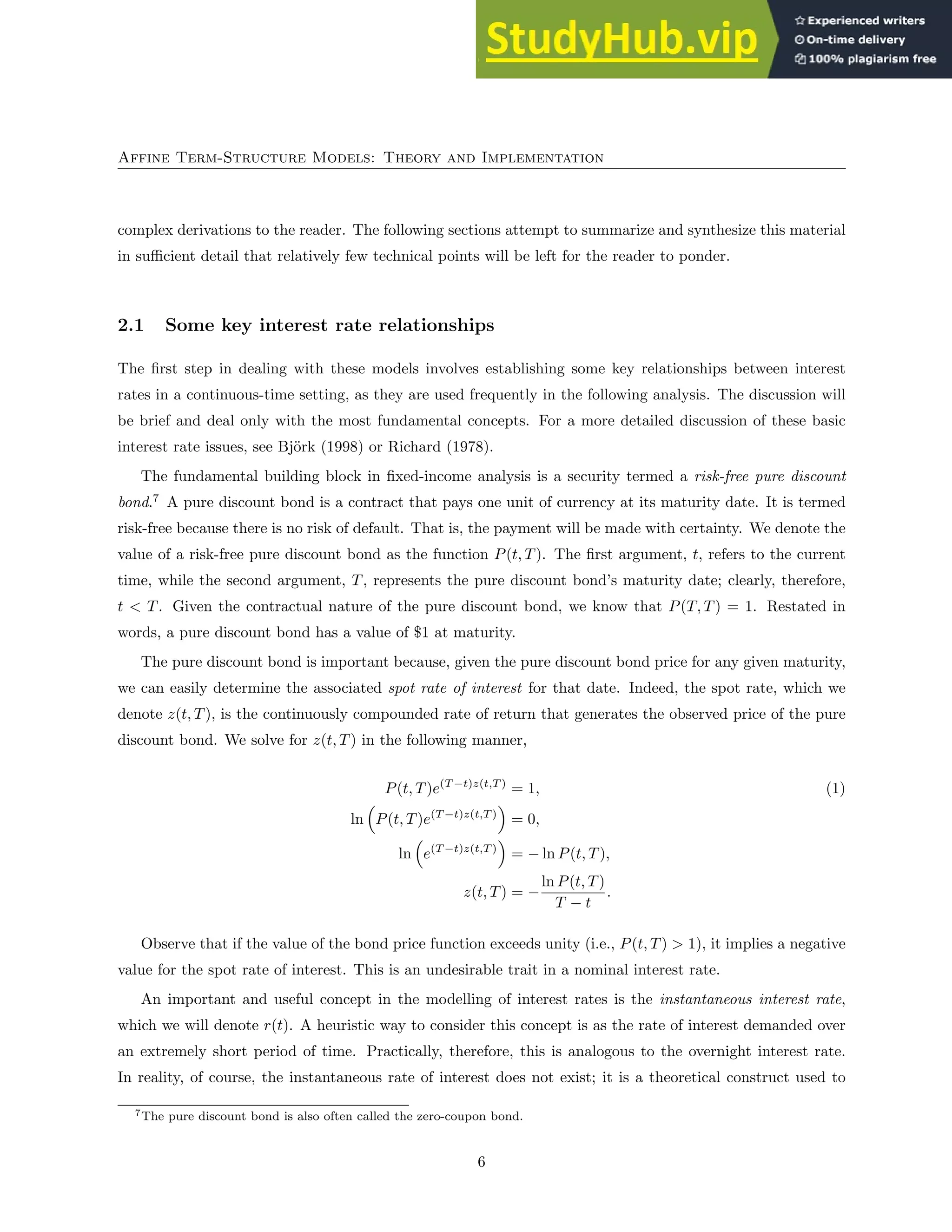 Affine Term-Structure Models Theory And Implementation | PDF
