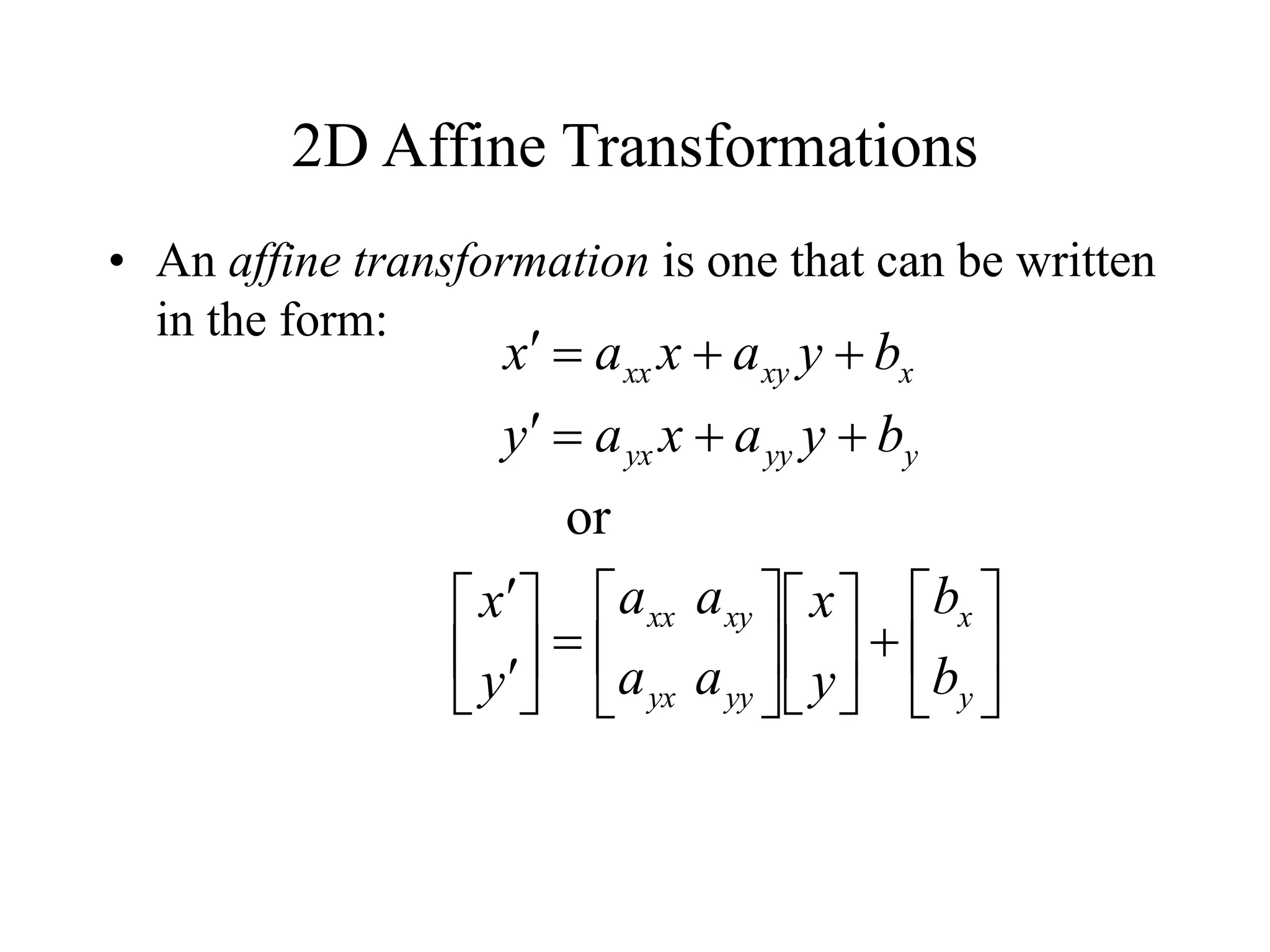affine transformation for computer graphics | PPT