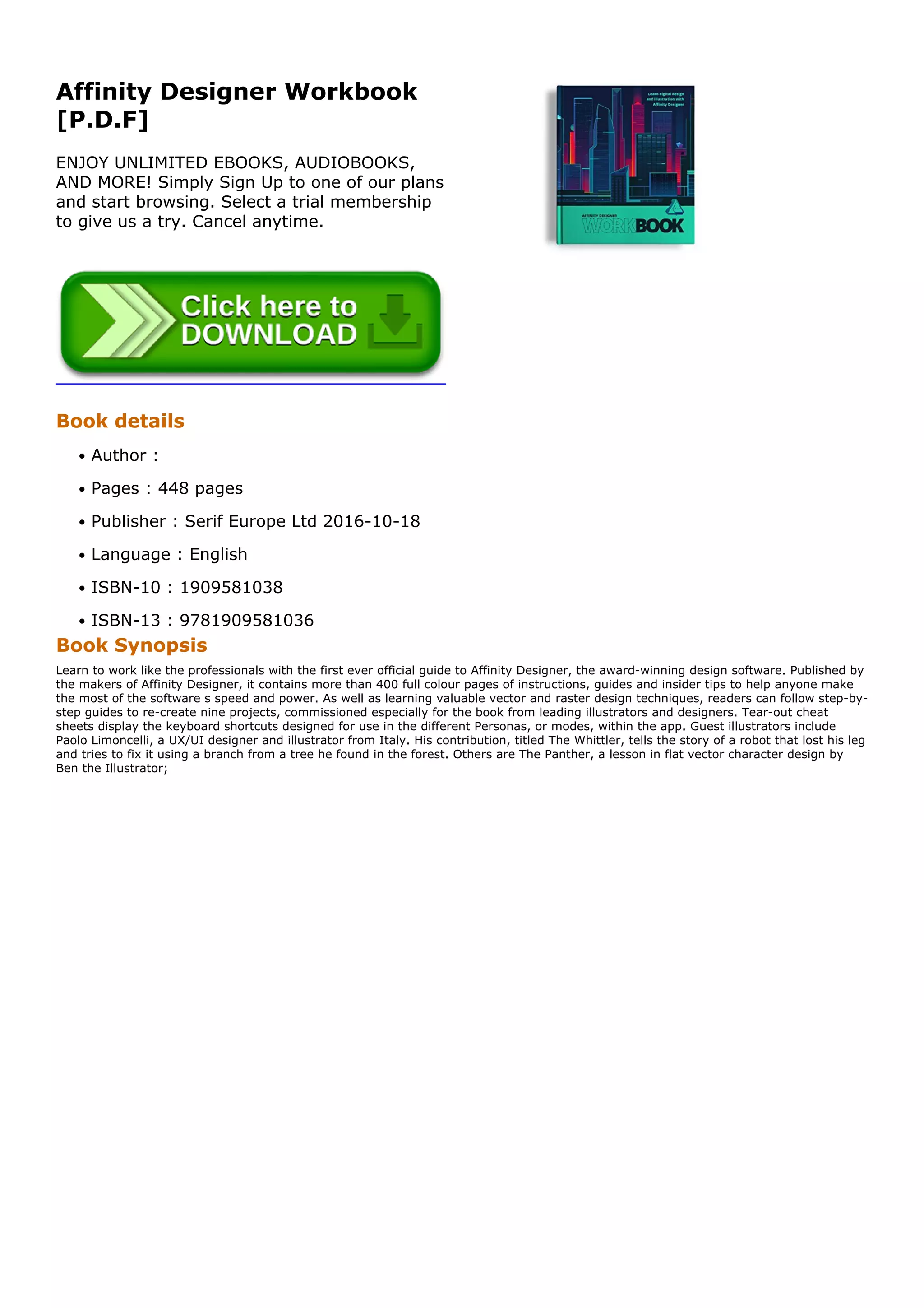 Affinity Designer Workbook [P.D.F] | PDF