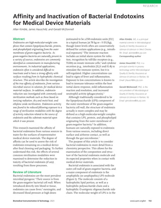 Affinity and Inactivation of Bacterial Endotoxins for Medical Device ...