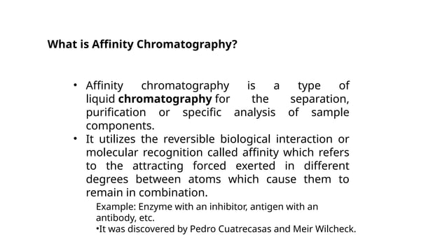 Affinity Chomatography For Bio Separation Ppt