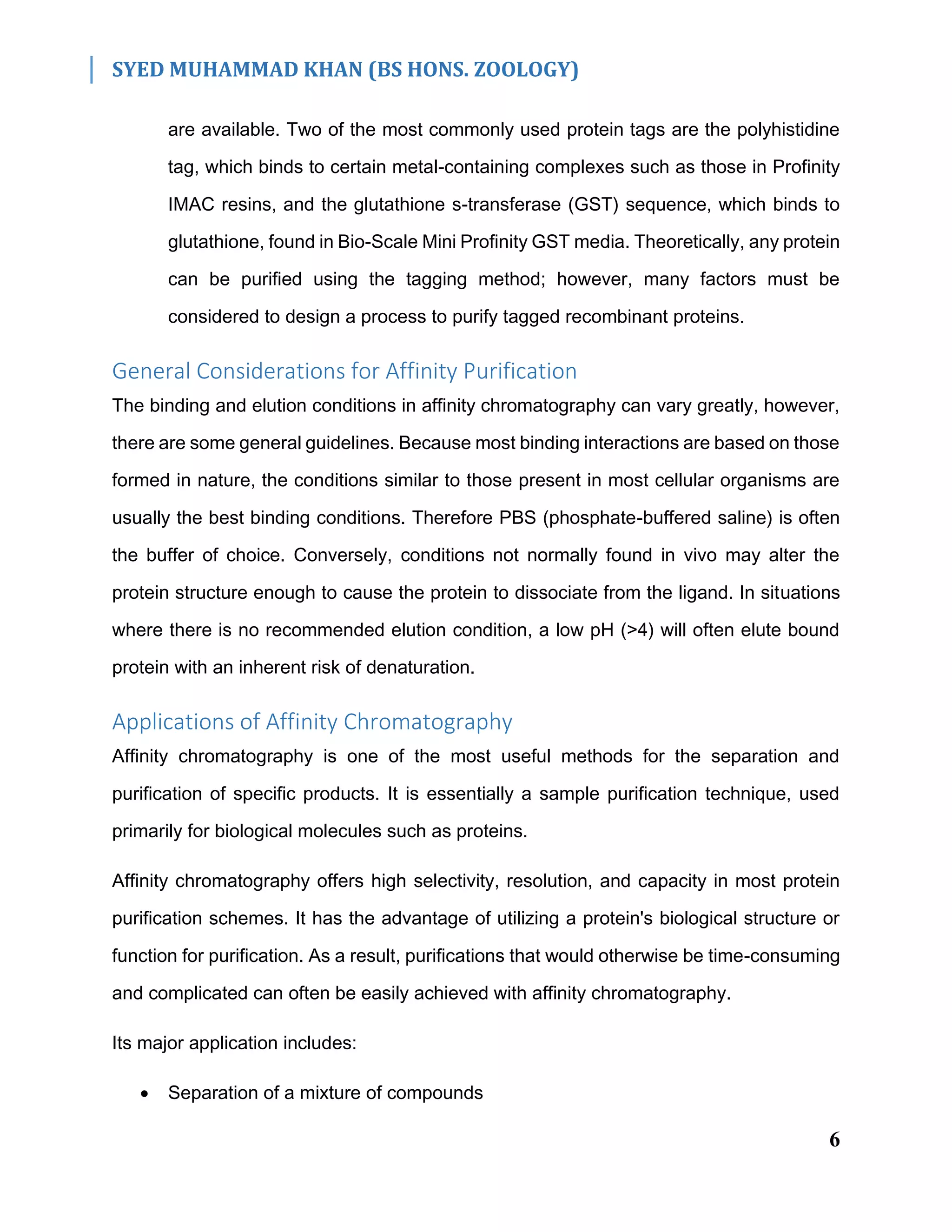 Affinity Chromatography | PDF