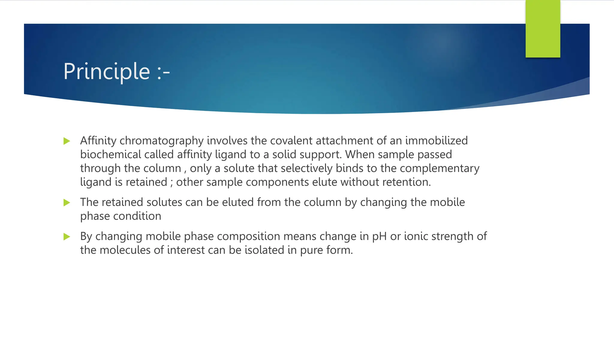 Affinity Chromatography Principle Instrumentation Pptx