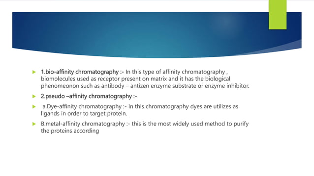 Affinity Chromatography. principle, instrumentation | PPTX