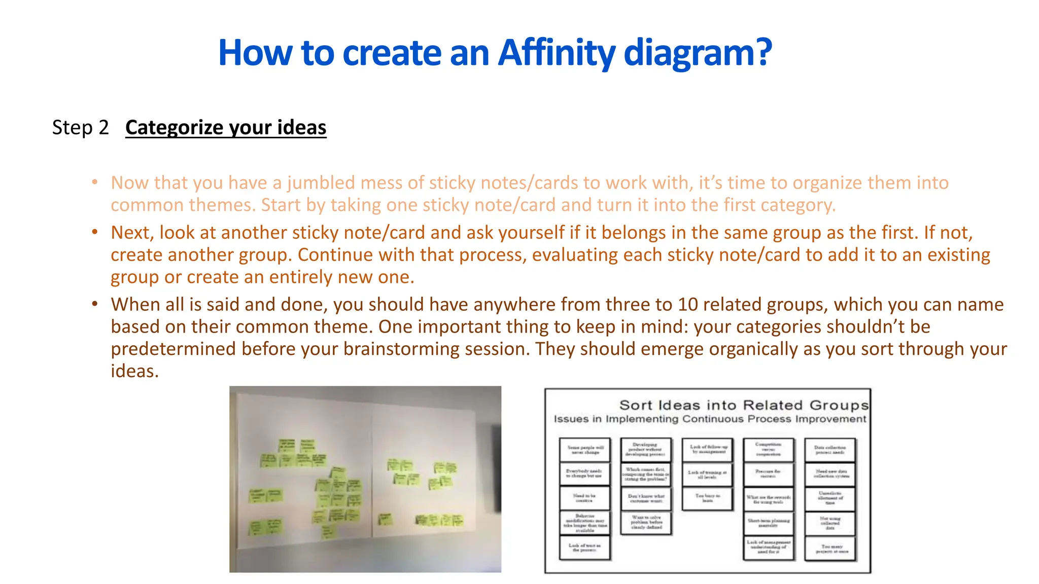 Affinity Diagram _ Talks about method to resolve problems | PPT