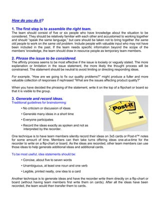 Affinity diagrams | PDF