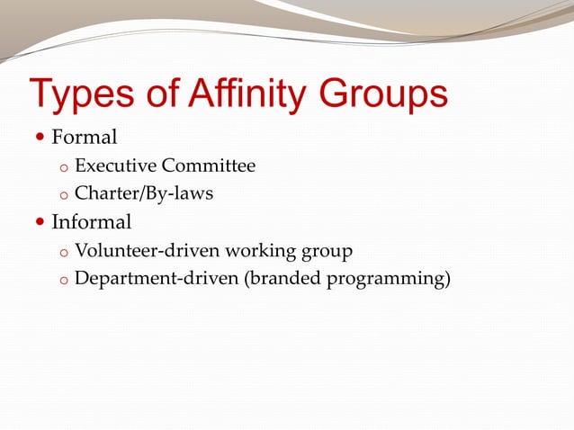 Establishing Affinity Groups | PPT
