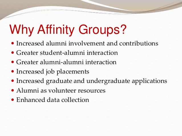 Establishing Affinity Groups