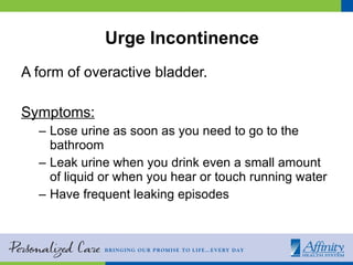 Taking Control of Urinary Incontinence | PPT