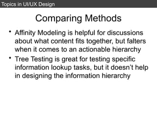 Affinity Modeling and Tree Testing Techniques | PPTX