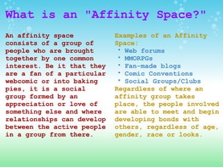 Affinity spaces | PPT