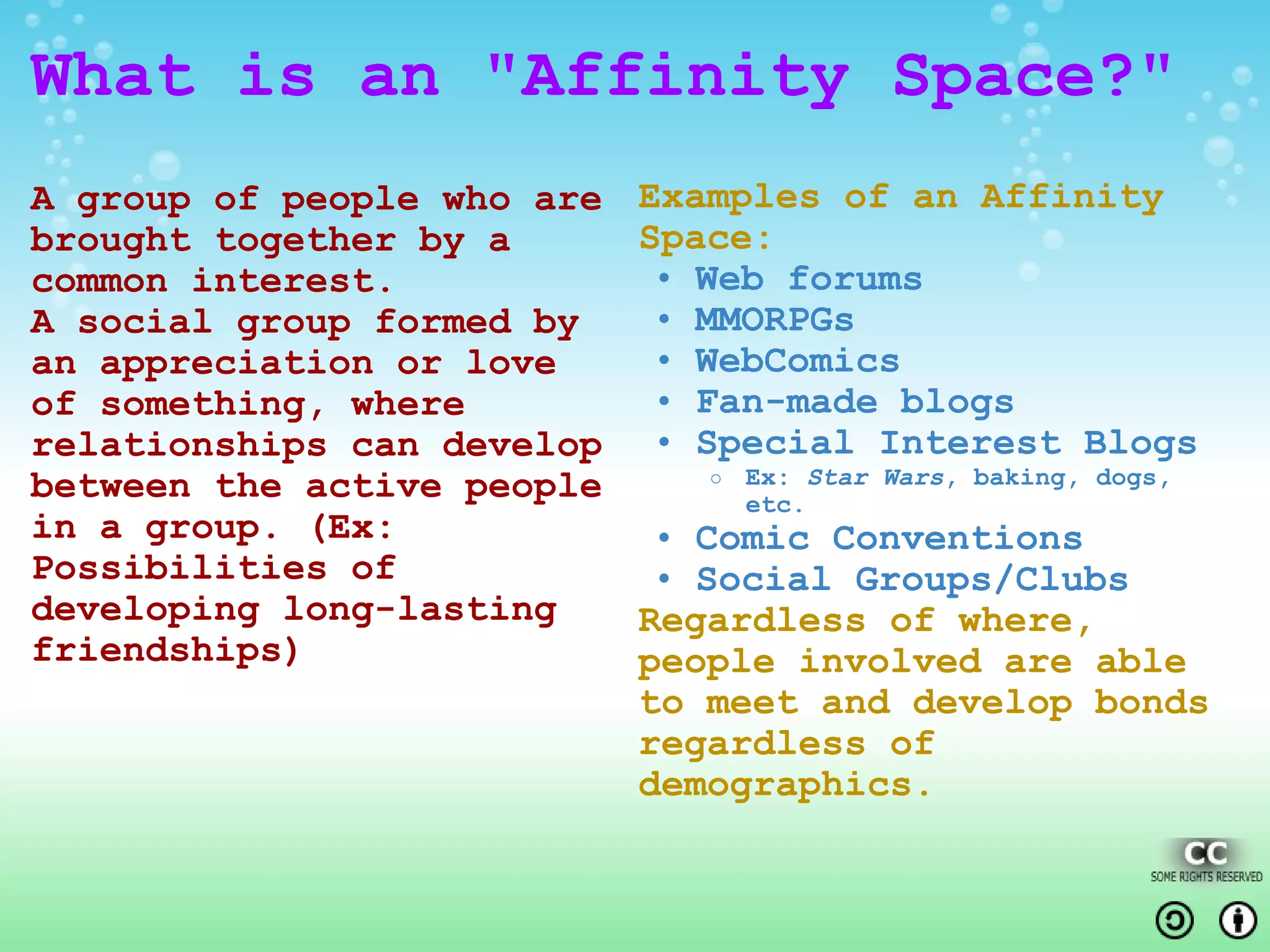Affinity spaces | PPT