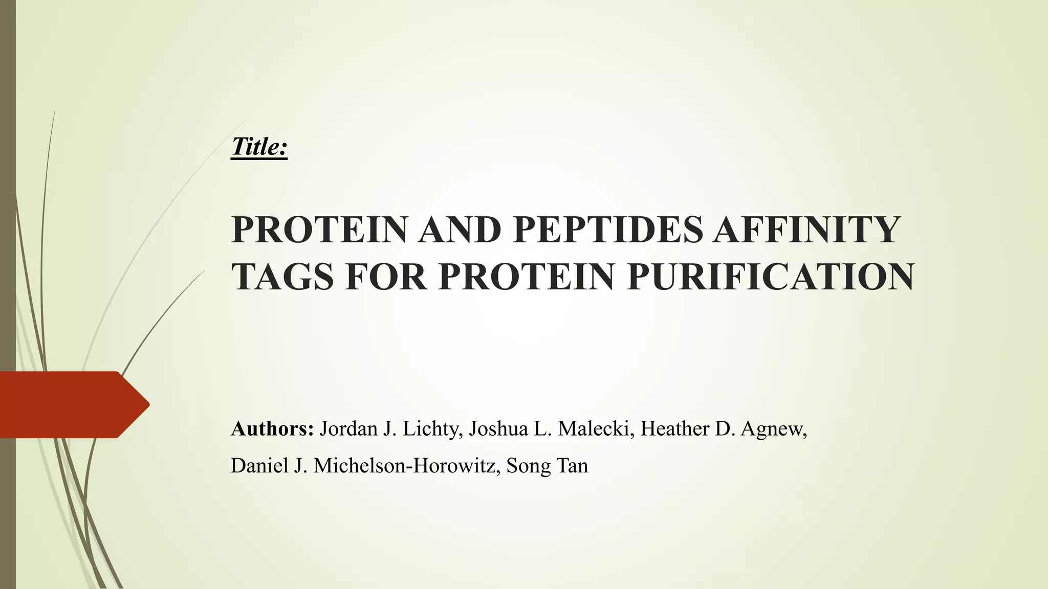 Protein and peptide affinity tags | PPTX