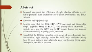 Protein and peptide affinity tags | PPTX