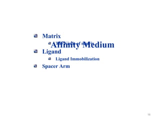 Affinity chromatography: Principles and applications | PPT