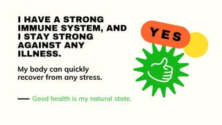 Positive Affirmations For Health | PDF