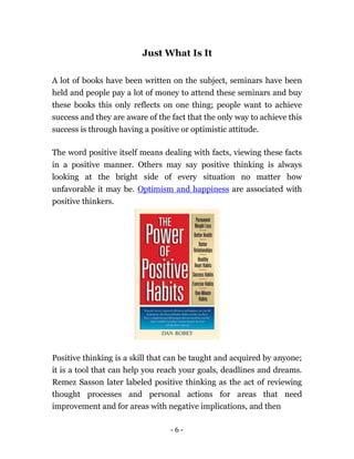 Positive Thinking | PDF | Mental Health | Diseases and Conditions