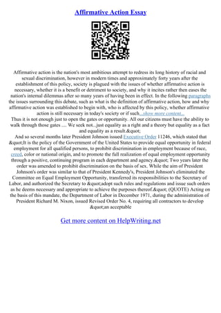 Affirmative Action Essays | PDF