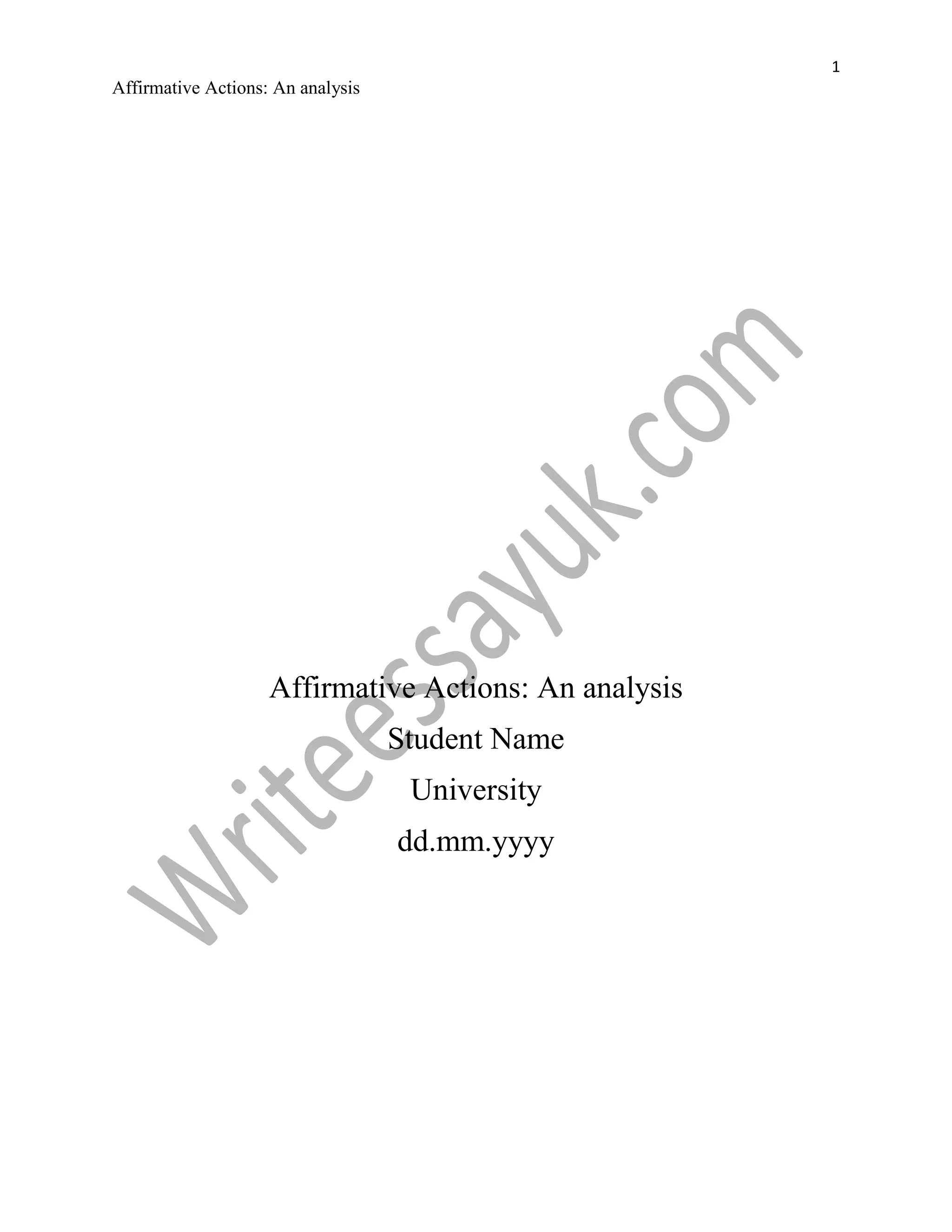 Affirmative actions: an analysis | PDF