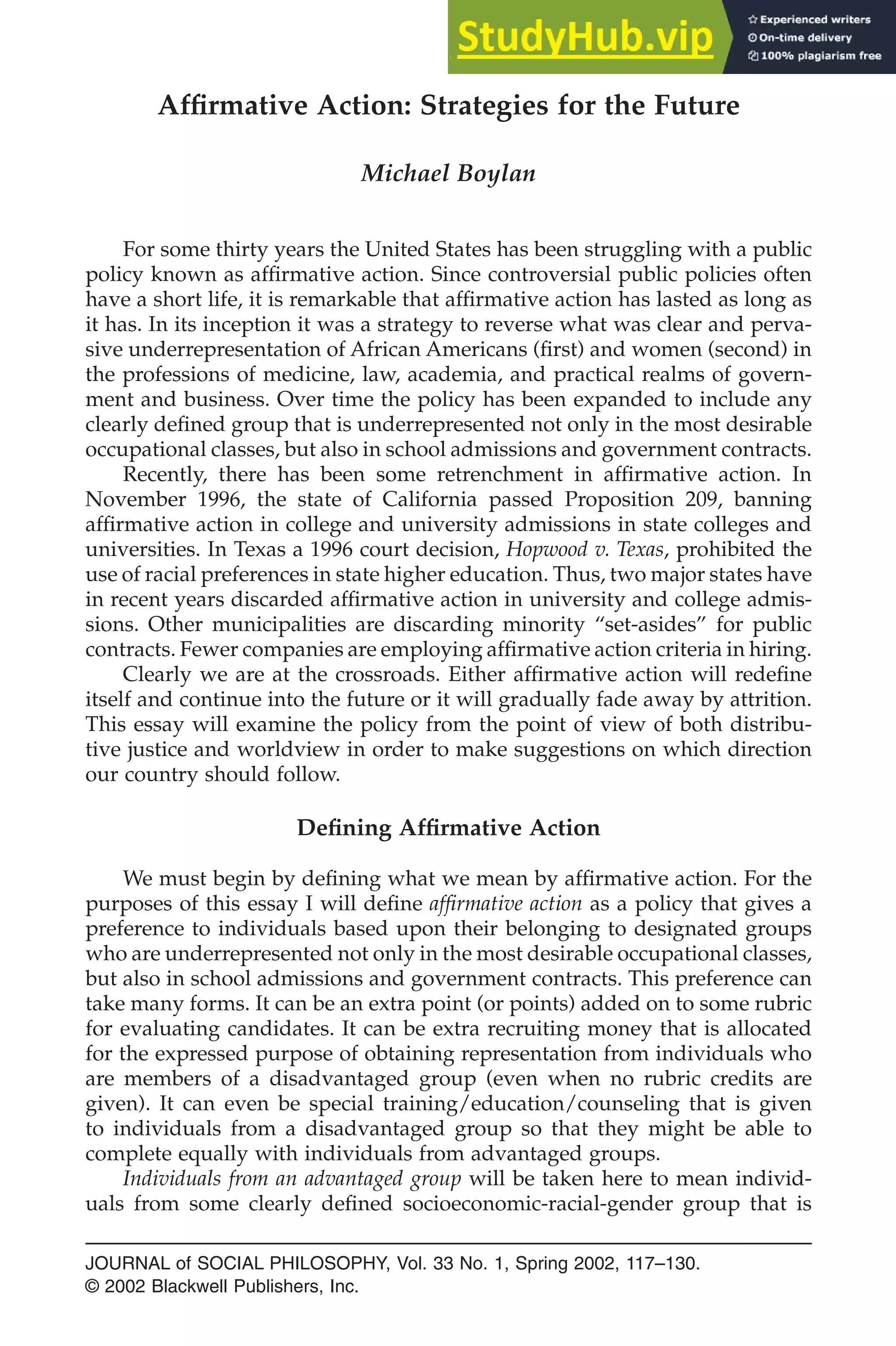 Affirmative Action Strategies For The Future | PDF