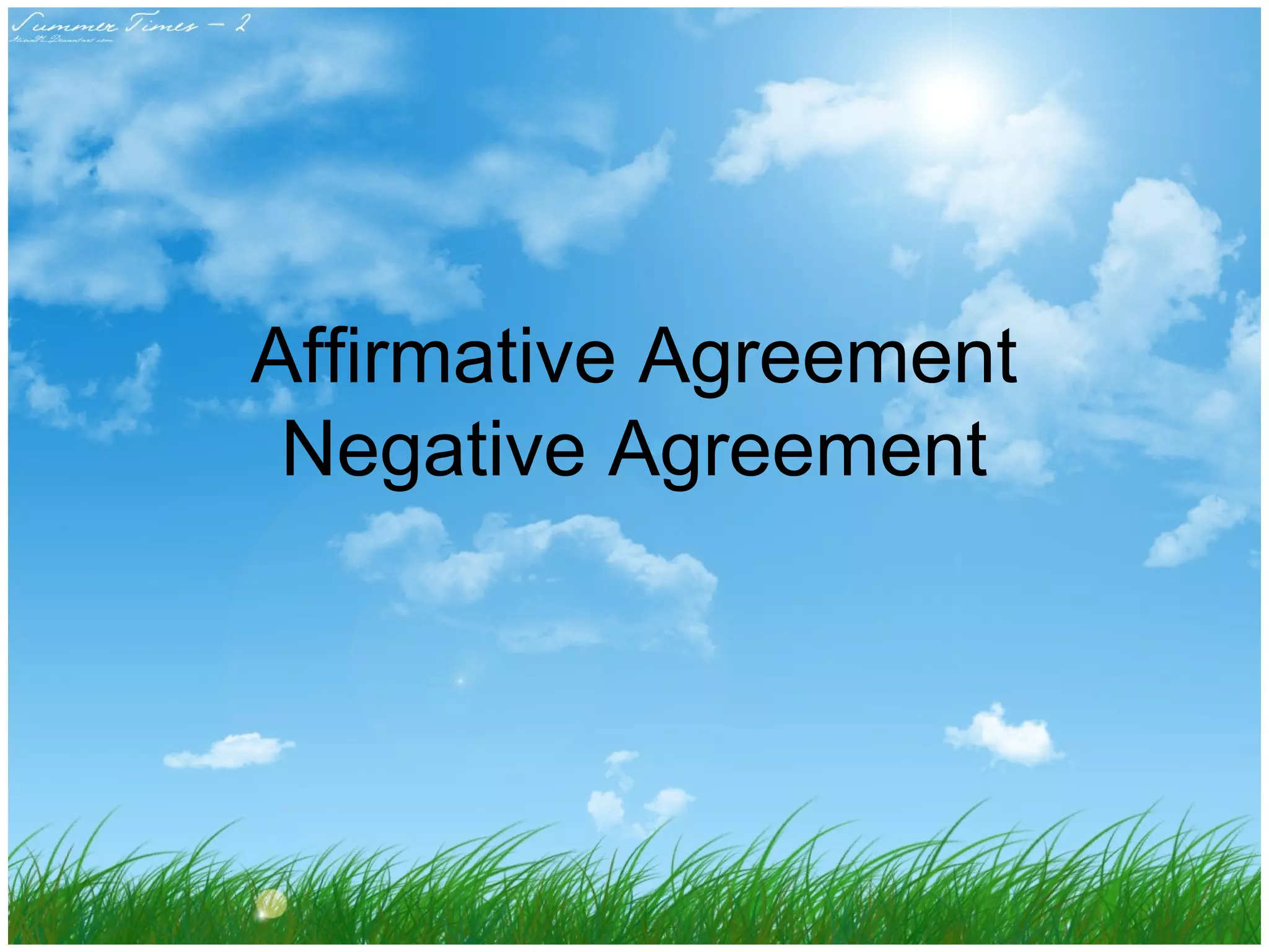 Affirmative agreement | PPT