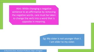 Affirmative and negative sentences | PPTX