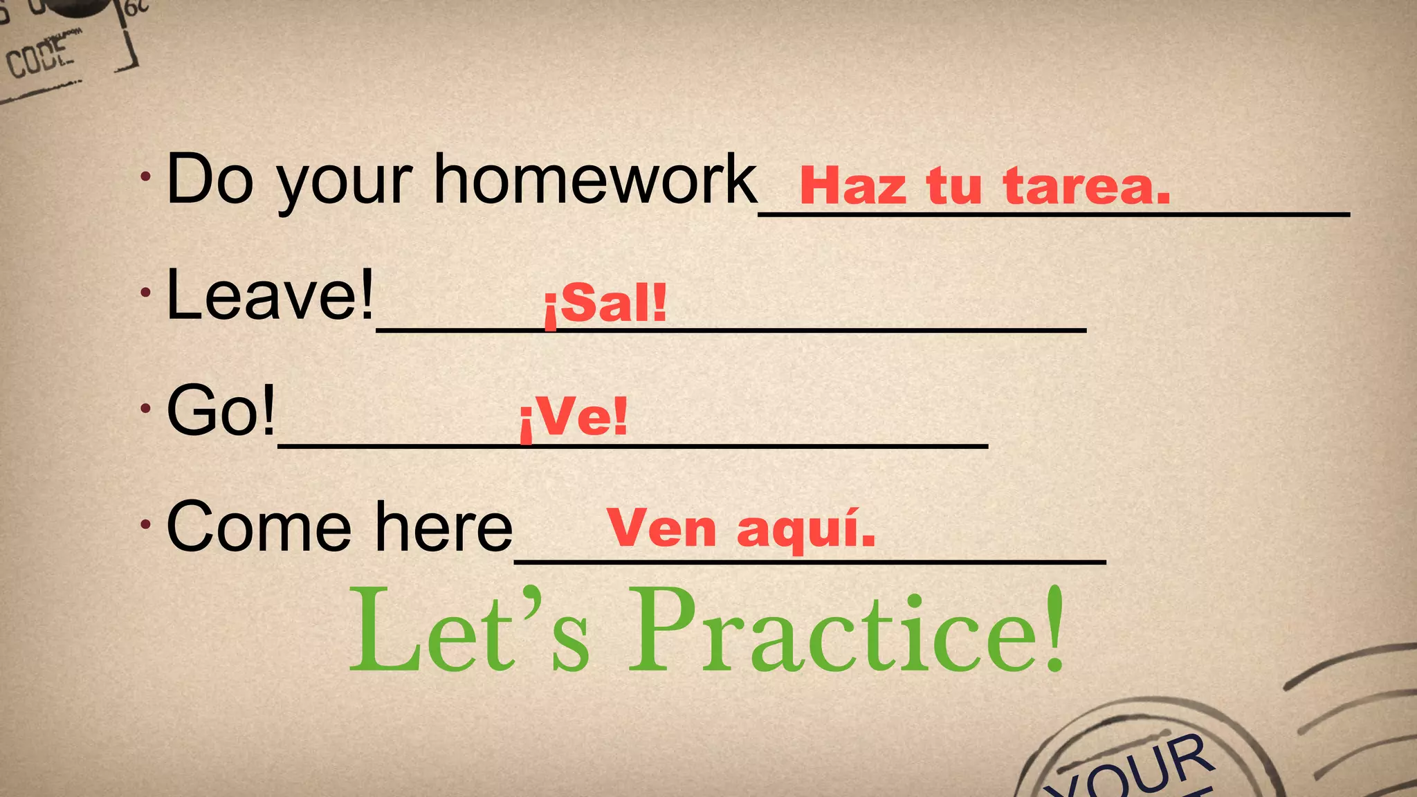 Affirmative Commands Ppt