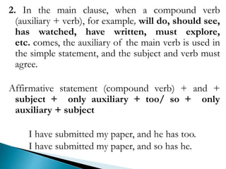 Affirmative and Negative Agreement | PPT