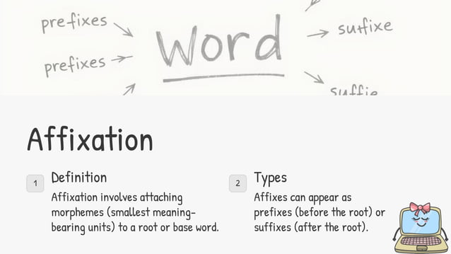 Affixation, Prefixes, Suffixes, Inflectional and derivational ...