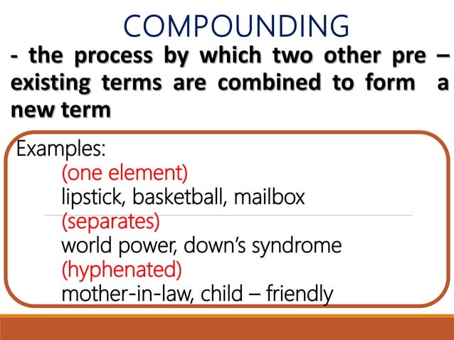 Affixation, compounding, multi - word verbs | PPTX