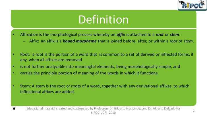 Affixation (lm 1009) Technical English