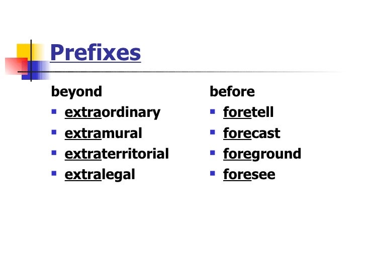 Affixes
