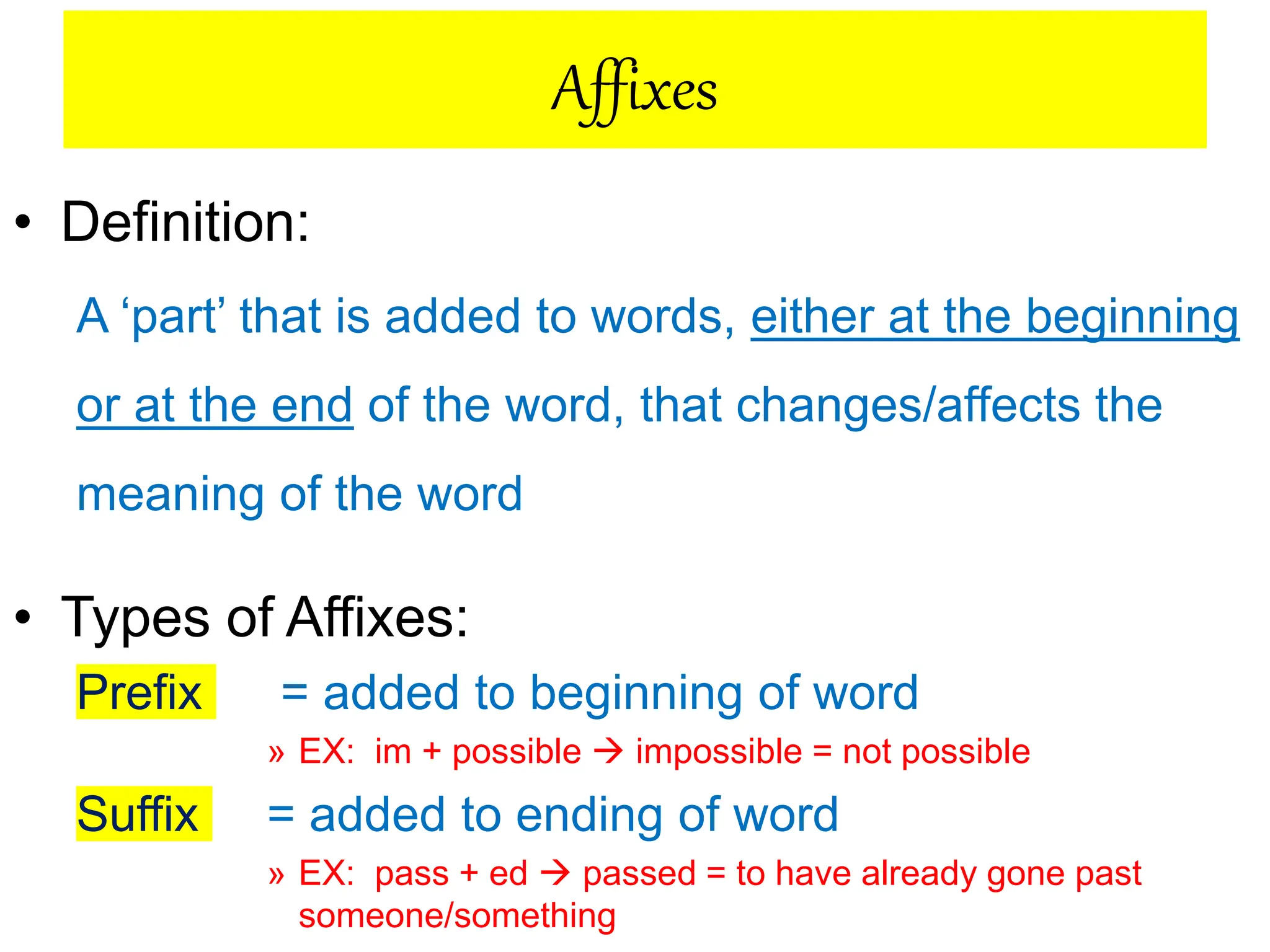 how to create prefixes and suffixes in English | PPT