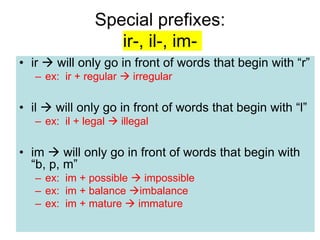how to create prefixes and suffixes in English | PPT | Free Download