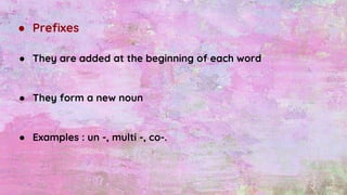 ‘Affixes presentation, concepts and examples | PPTX