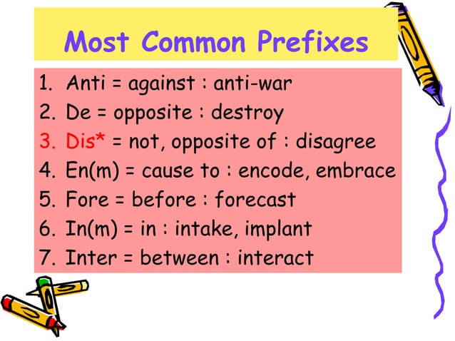 list and exercises about Affixes and suffixes | PPT