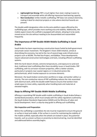 Affixing FRP Double Width Mobile Scaffolding in Saudi Arabia | PDF