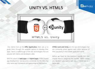 POV | Unity vs HTML5 | Affle Enterprise | PPT