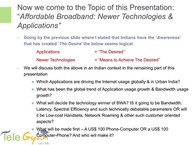 A VISION OF THE TELECOM FUTURE IN THE YEAR 2020 | PPT