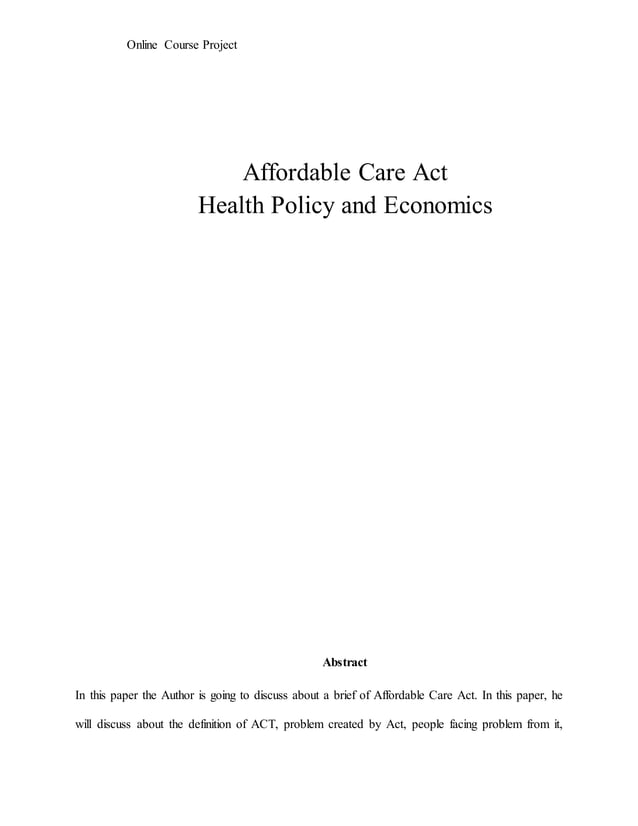 Affordable care act final project | PDF