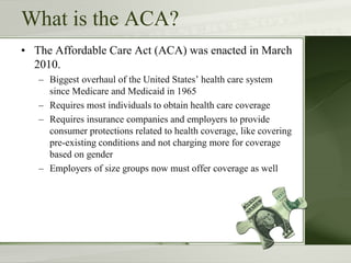ACA, SHOP, and Small Business Tax Credits | PPT
