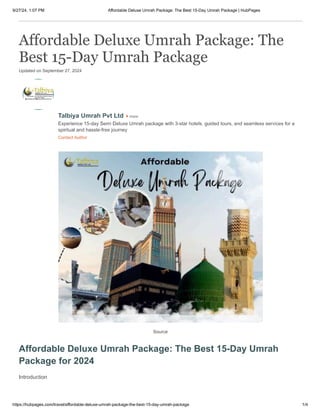 Affordable Deluxe Umrah Package - The Best 15-Day Umrah Package for 2024. | PDF